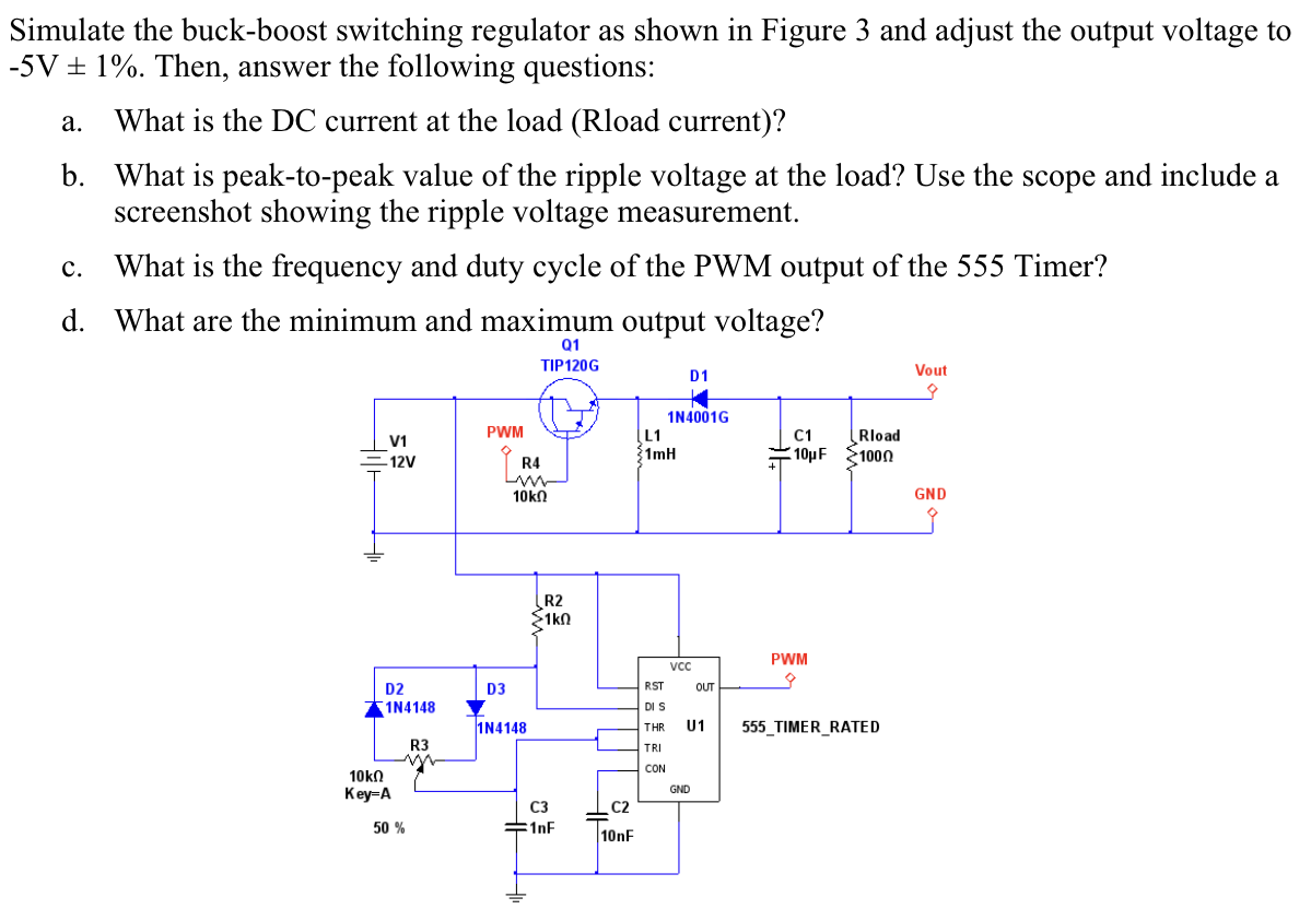 Solved Simulate the buck-boost switching regulator as shown | Chegg.com