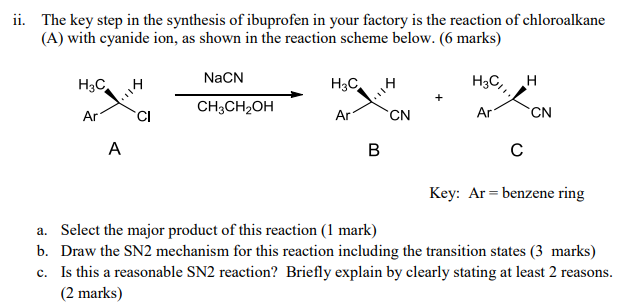 Solved ii. The key step in the synthesis of ibuprofen in | Chegg.com