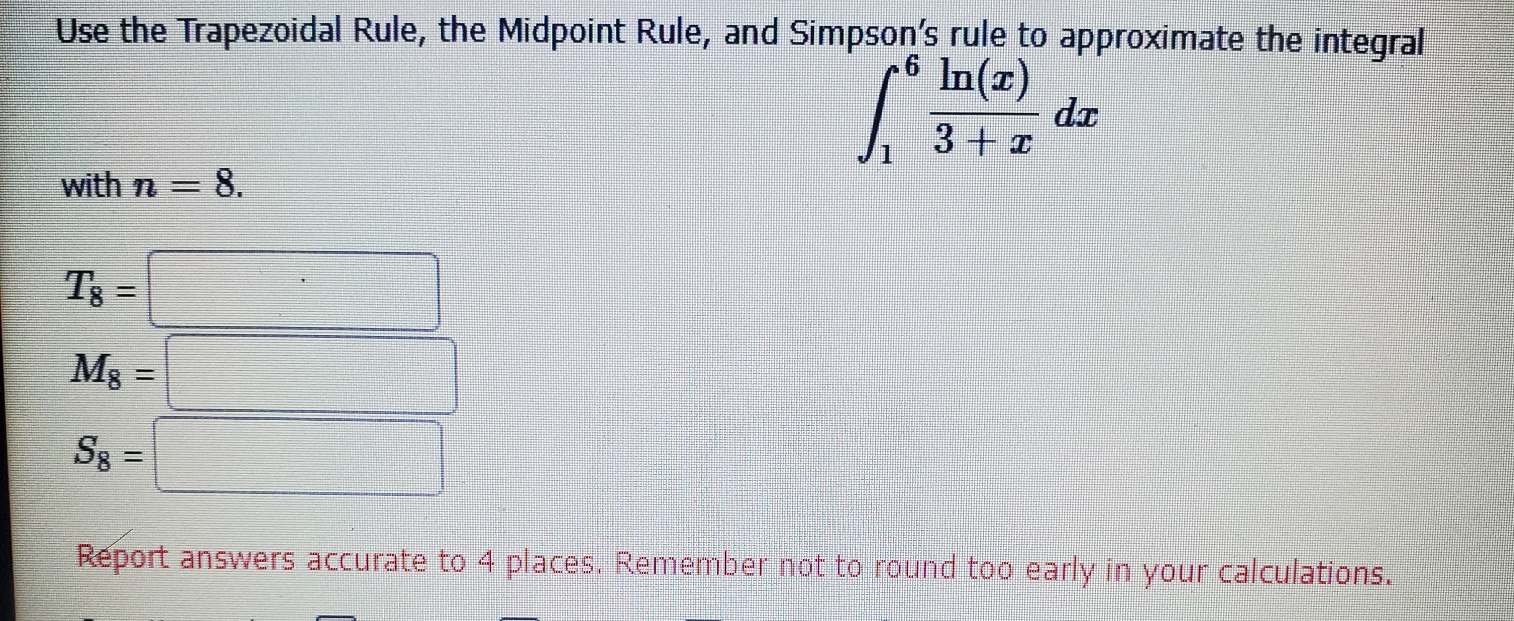 Solved Use the Trapezoidal Rule, the Midpoint Rule, and | Chegg.com