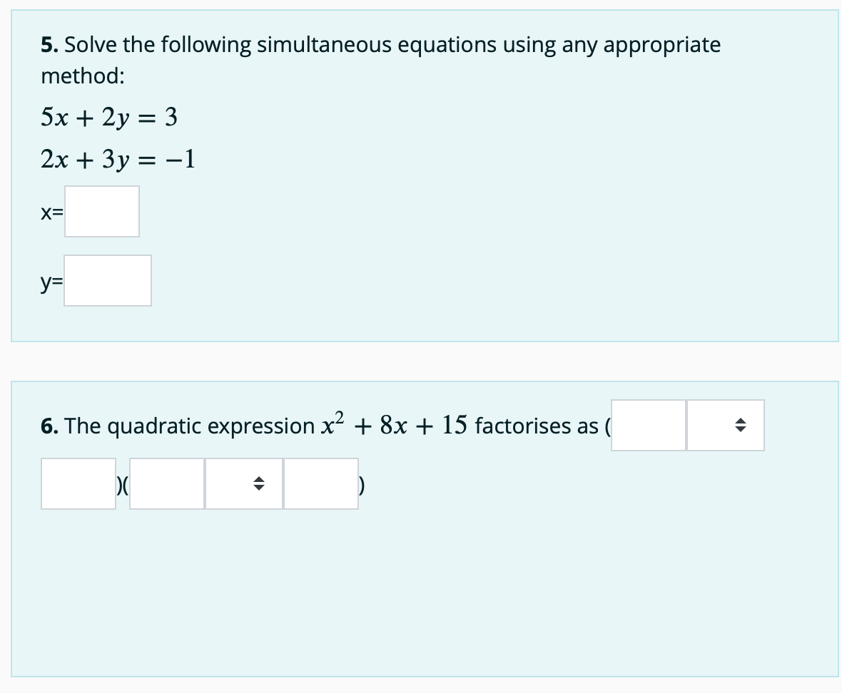 Solved 1. Solve the following simultaneous equations using | Chegg.com