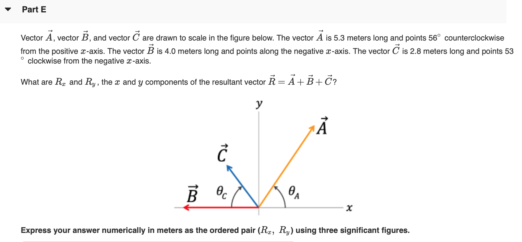 Solved Figure 1 of 1 у А о. В өс ө, A - x Part C Vector A, | Chegg.com