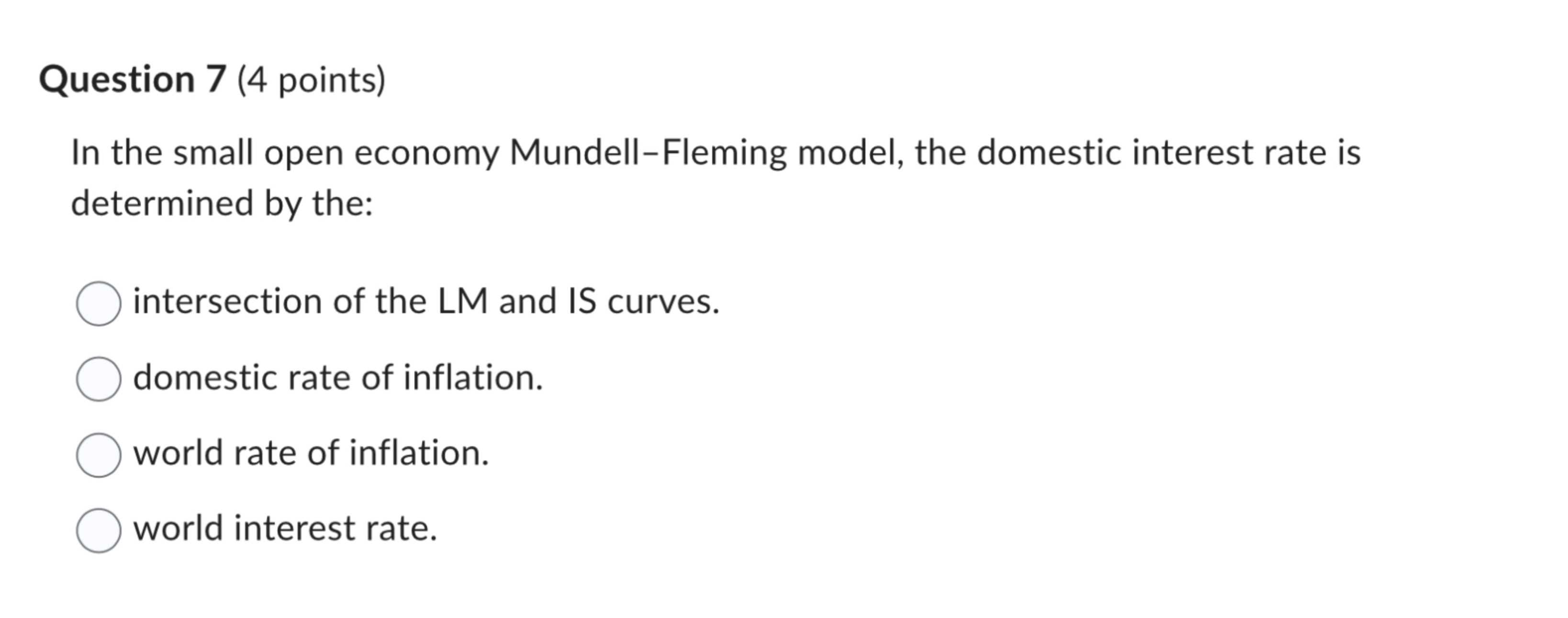 Solved Question 7 (4 ﻿points)In the small open economy | Chegg.com
