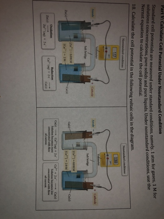 Solved Part V: Calculate Cell Potential Under Nonstandard | Chegg.com