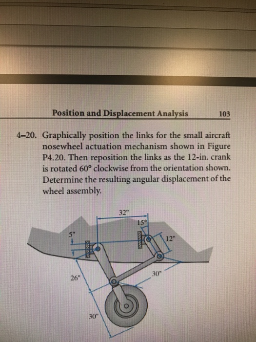 Solved Position and Displacement Analysis 103 4-20. | Chegg.com
