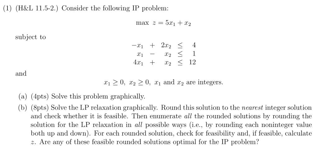 Solved (1) (H&L 11.5-2.) Consider the following IP problem: | Chegg.com