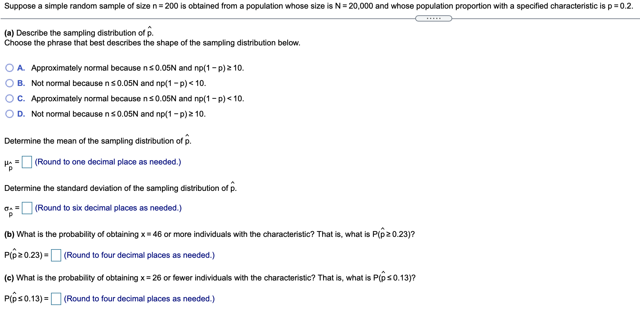 Solved Suppose a simple random sample of size n= 200 is | Chegg.com