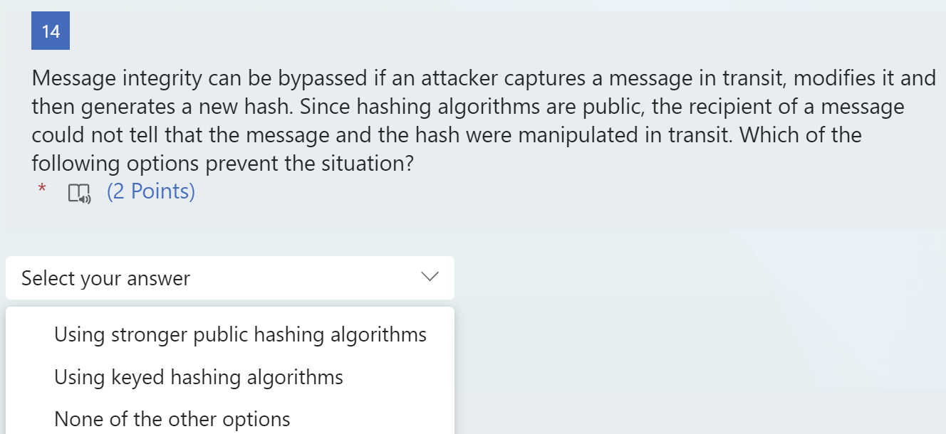 Solved Message integrity can be bypassed if an attacker | Chegg.com