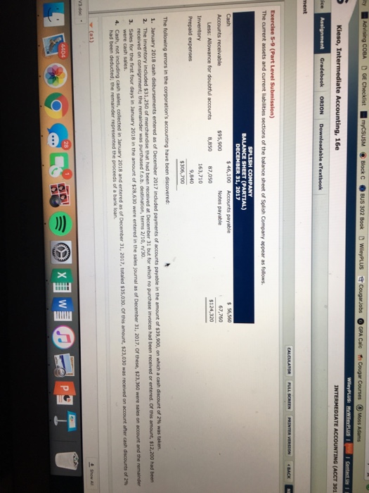 Solved @ Block C·BUS 302 Book D TE 301 5-9 (Part Level | Chegg.com