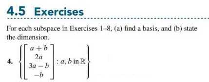 Solved For each subspace in Exercises 1-8, (a) find a basis, | Chegg.com