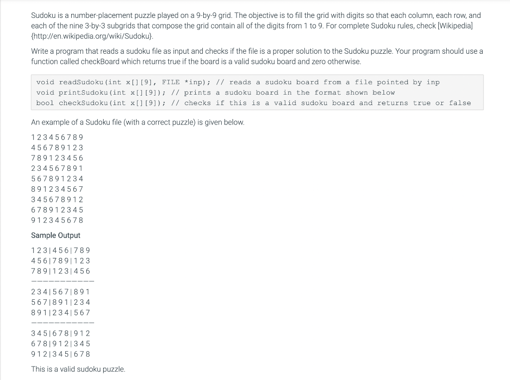 Solved Downloadable files sudokul.txt Download main.c Load | Chegg.com