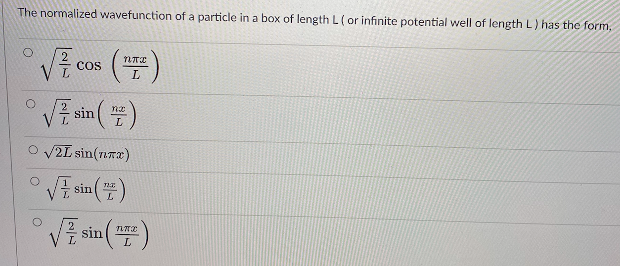 Solved The normalized wavefunction of a particle in a box of | Chegg.com