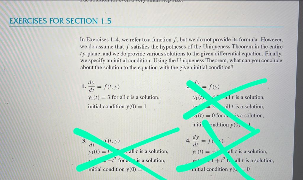 Solved EXERCISES FOR SECTION 1.5 In Exercises 1-4, we refer | Chegg.com