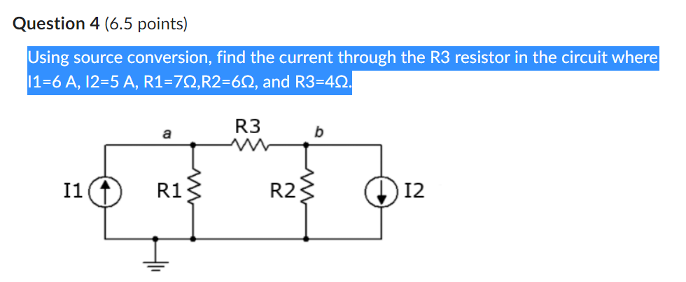 Solved Using source conversion, find the current through the | Chegg.com