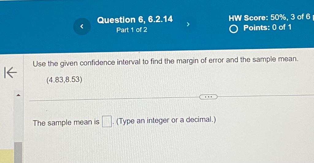 Solved Use the given confidence interval to find the margin | Chegg.com