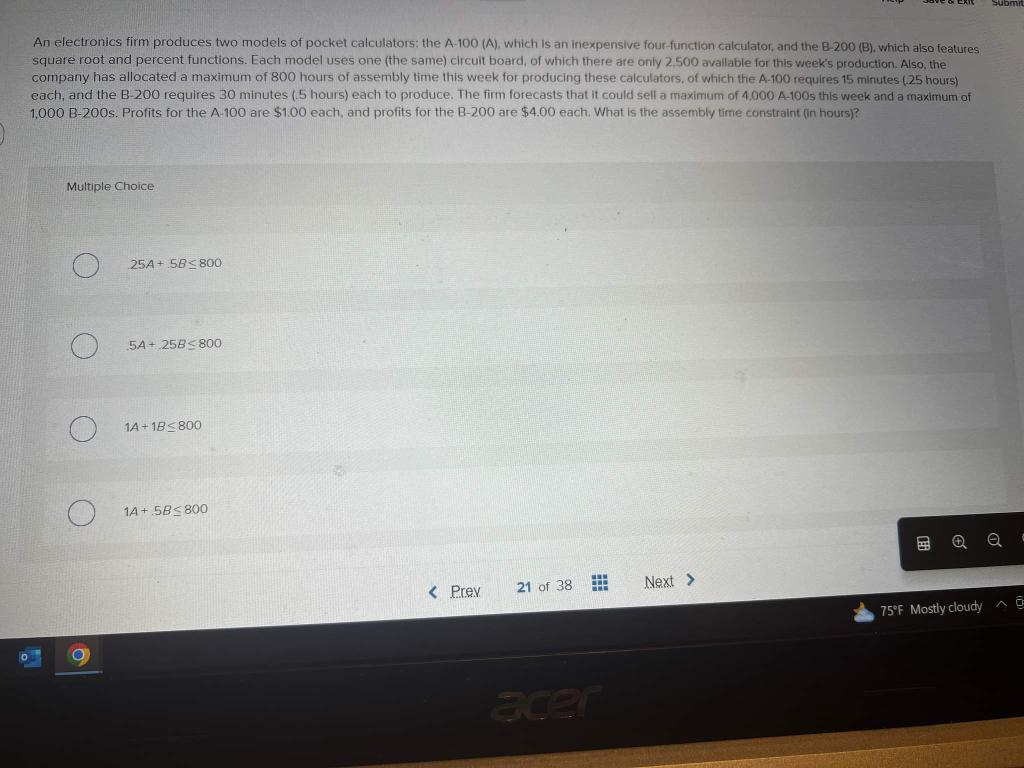 Solved An electronics firm produces two models of pocket | Chegg.com