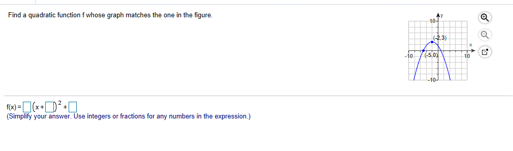 Solved Find a quadratic function f whose graph matches the | Chegg.com