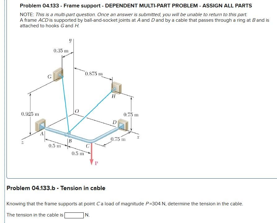 Solved Problem 04.133 - Frame support - DEPENDENT MULTI-PART | Chegg.com