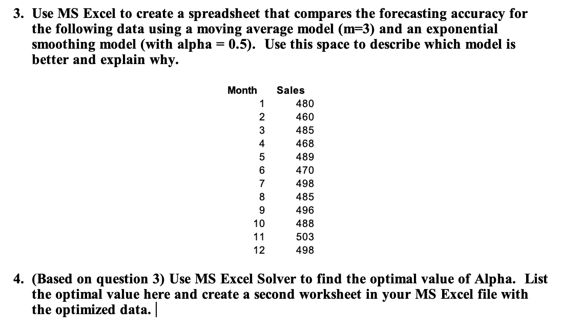 Solved Use Ms Excel To Create A Spreadsheet That Compares 