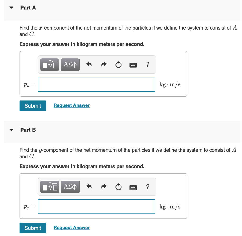 Solved Three objects A, B, and C are moving as shown in the | Chegg.com