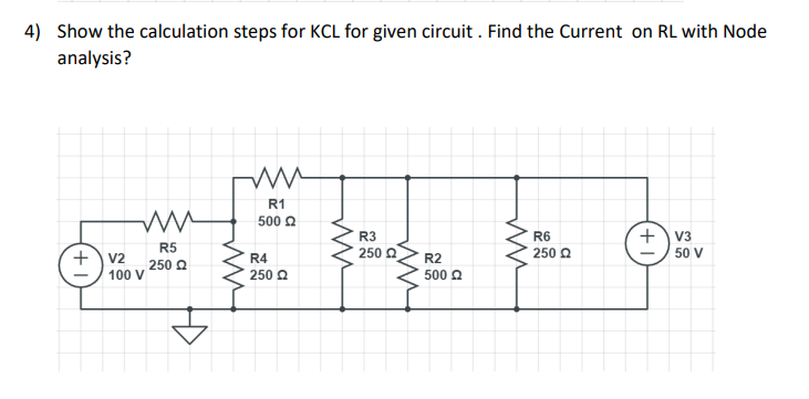 Solved Show the calculation steps for KCL for given circuit | Chegg.com