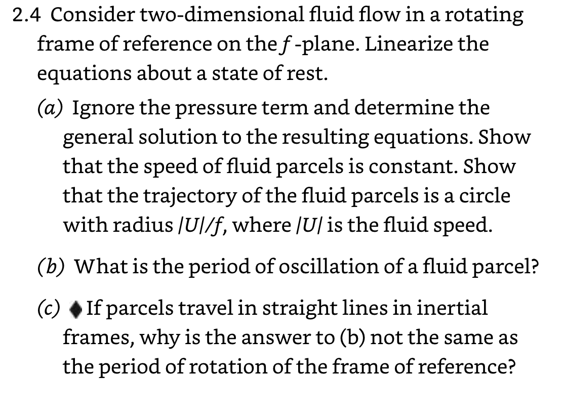 2.4 Consider two-dimensional fluid flow in a rotating | Chegg.com