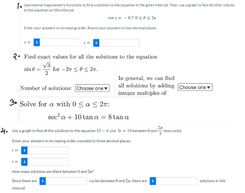 Solved Use inverse trigonometric functions to find a | Chegg.com