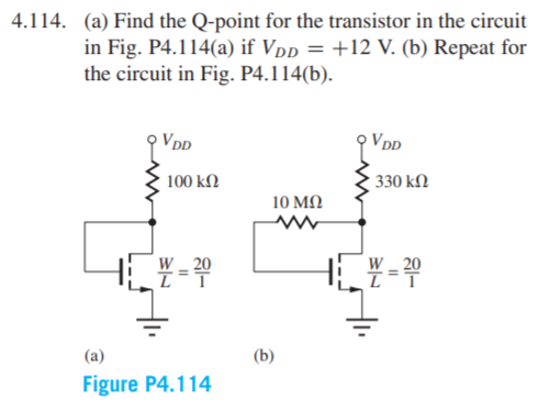 Solved 4.114. (a) Find the Q-point for the transistor in the | Chegg.com
