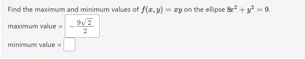 Solved Find the maximum and minimum values of f(x,y)=xy on | Chegg.com
