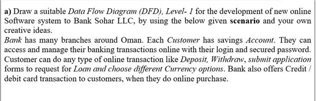Solved a) Draw a suitable Data Flow Diagram (DFD), Level- 1 | Chegg.com