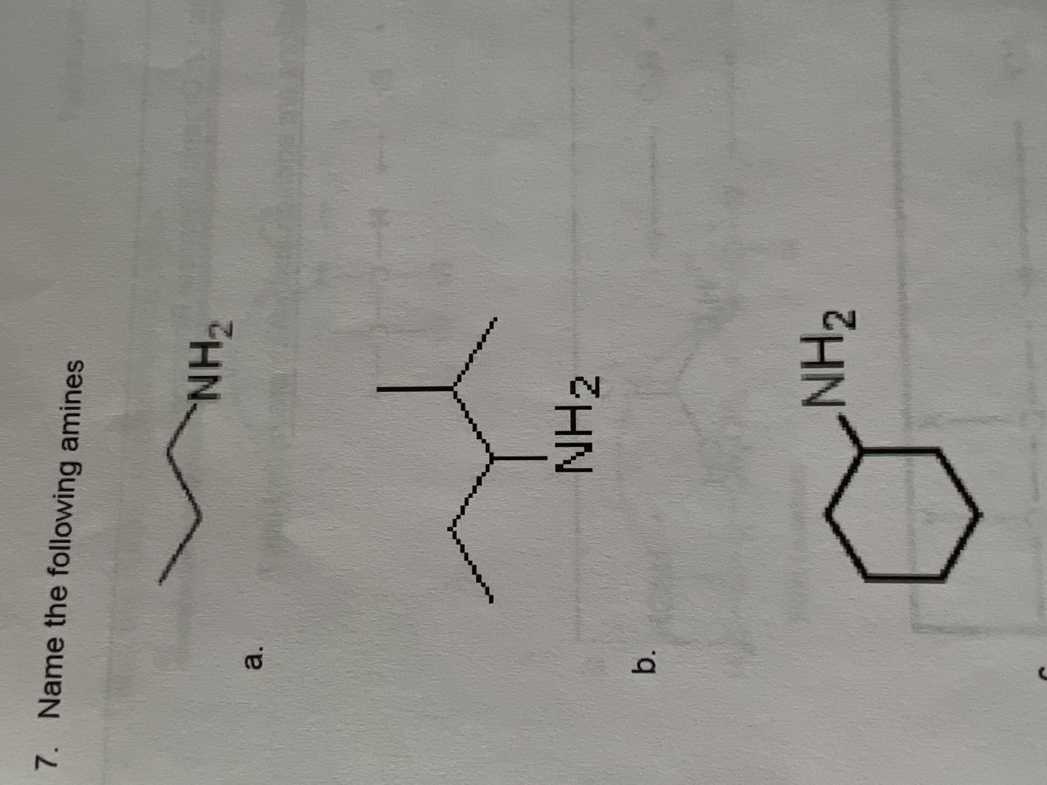 Solved 7. Name the following amines a. | Chegg.com