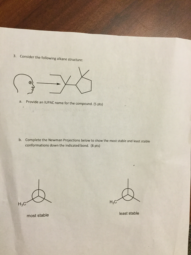 Solved 3. Consider the following alkane structure: a. | Chegg.com