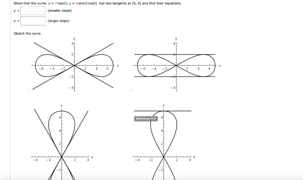 Solved Show that the curve x = 7 cos(t), y = 4 sin(t) cos(t) | Chegg.com