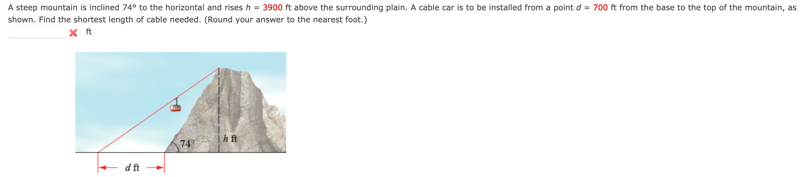 Solved shown. Find the shortest length of cable needed. | Chegg.com
