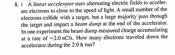 Solved A linear accelerator uses alternating electric fields | Chegg.com