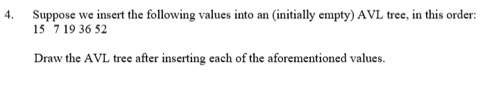 Solved Suppose we insert the following values into an | Chegg.com