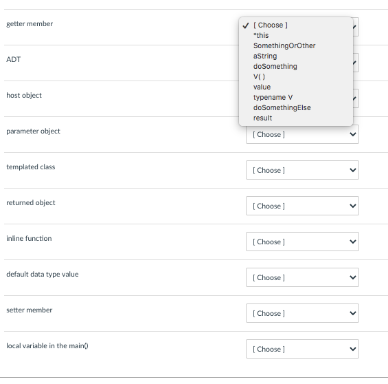 Solved Identify the elements in the C++ code: template | Chegg.com