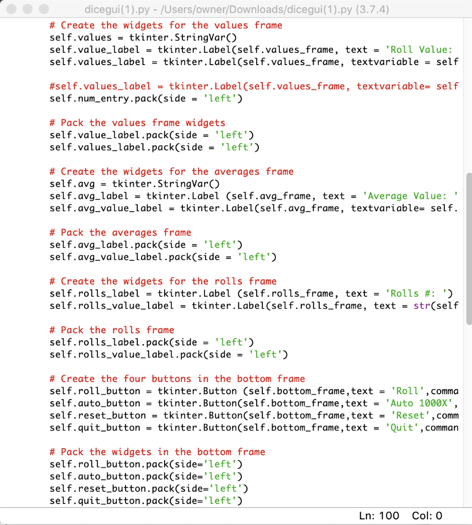 Using Python, start with the provided Tkinter GUI | Chegg.com