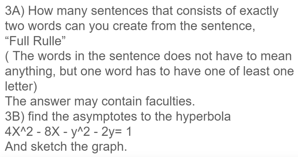 Solved 3A) How many sentences that consists of exactly two | Chegg.com