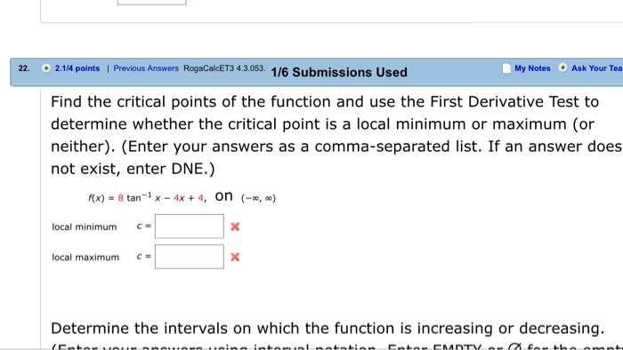 Solved r6 Submissions Used Find the critical points of the | Chegg.com