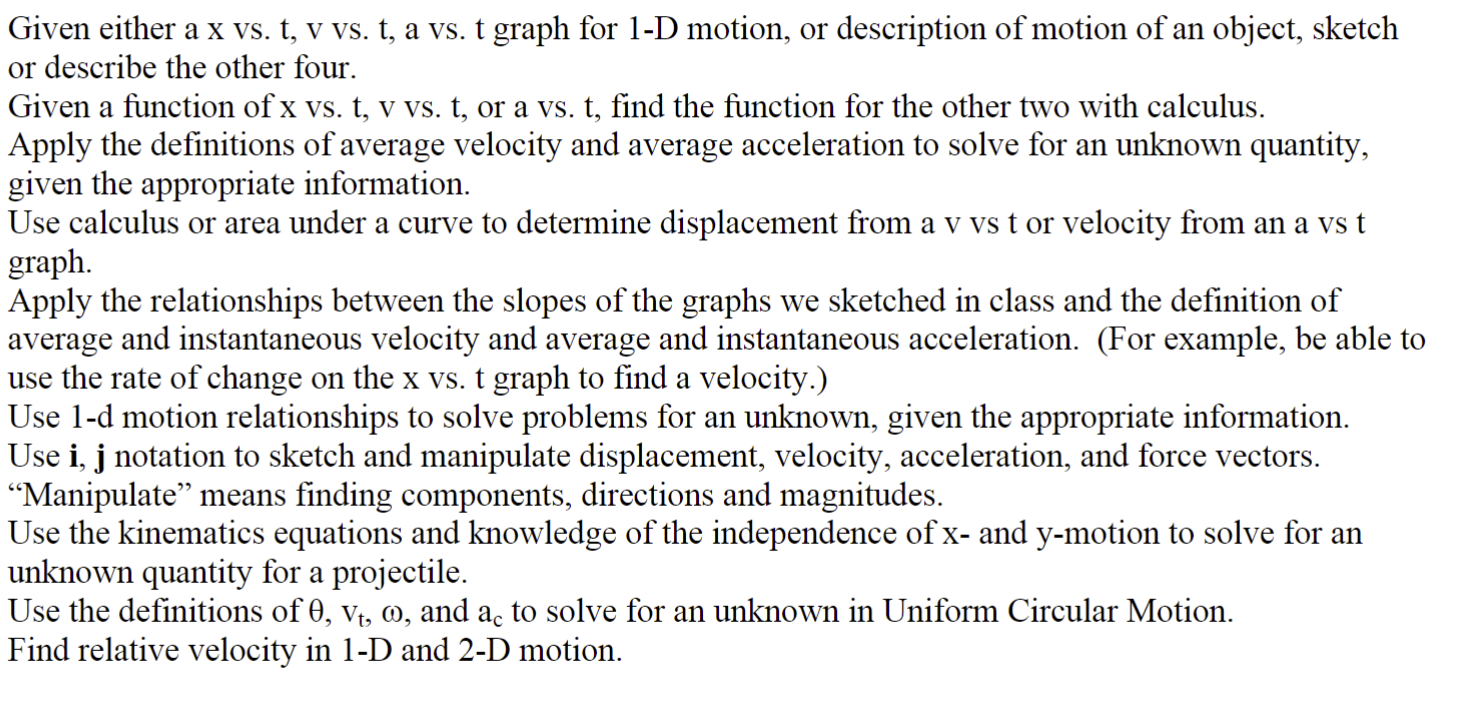 Given either a x vs. t, v vs. t, a vs. t graph for | Chegg.com