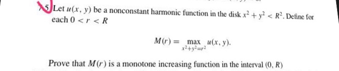 Solved Let u (x, y) be a nonconstant harmonic function in | Chegg.com