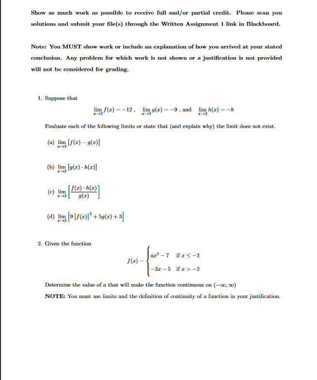 Solved Show as much work as possible to receive full and/or | Chegg.com