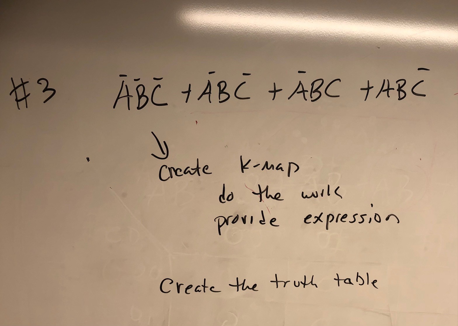 Solved \#3 AˉABC+ABCˉ+ABC+ABCˉ ↘ Create k-map do the work | Chegg.com
