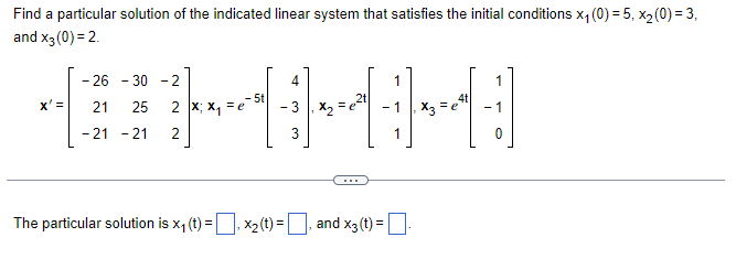 [Solved]: Find a particular solution of the indicated line