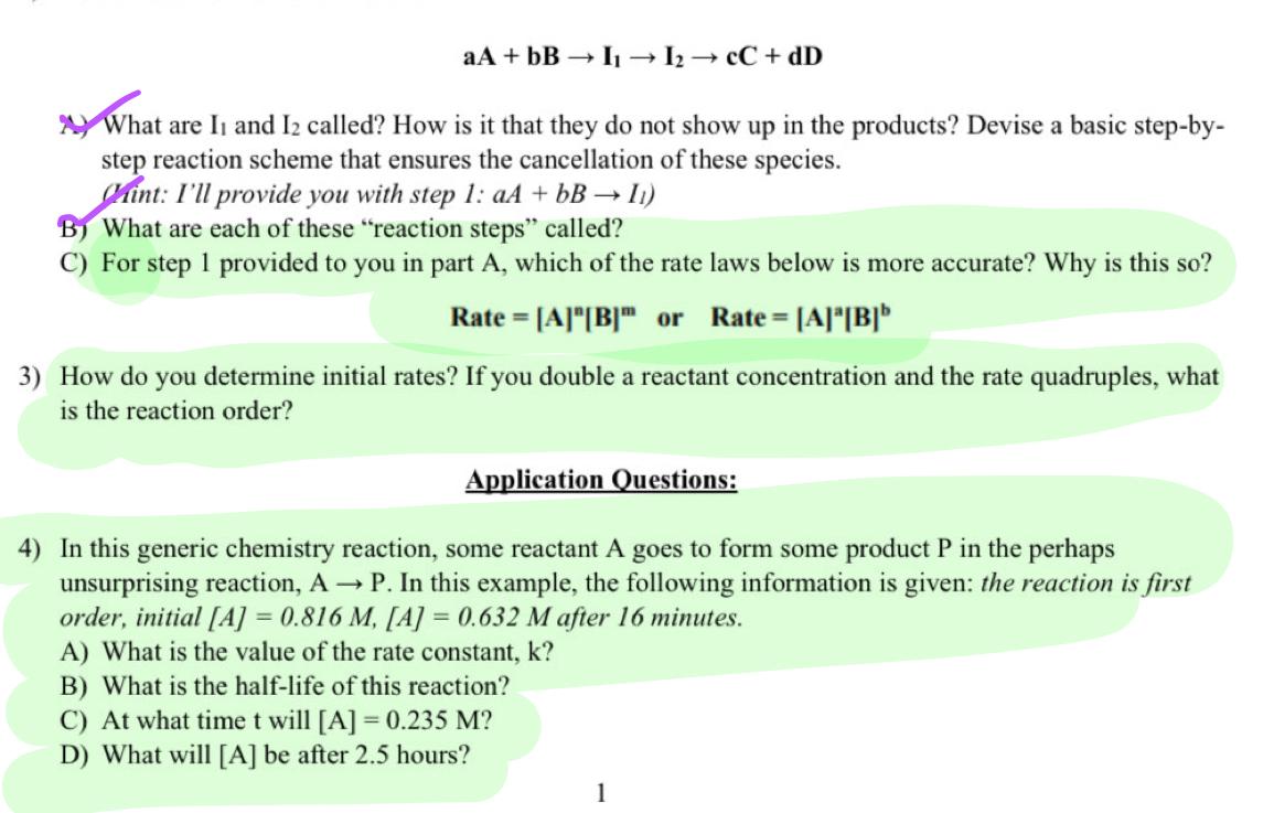 Solved aA+bB→I1→I2→cC+dD W. What are I1 and I2 called? How | Chegg.com