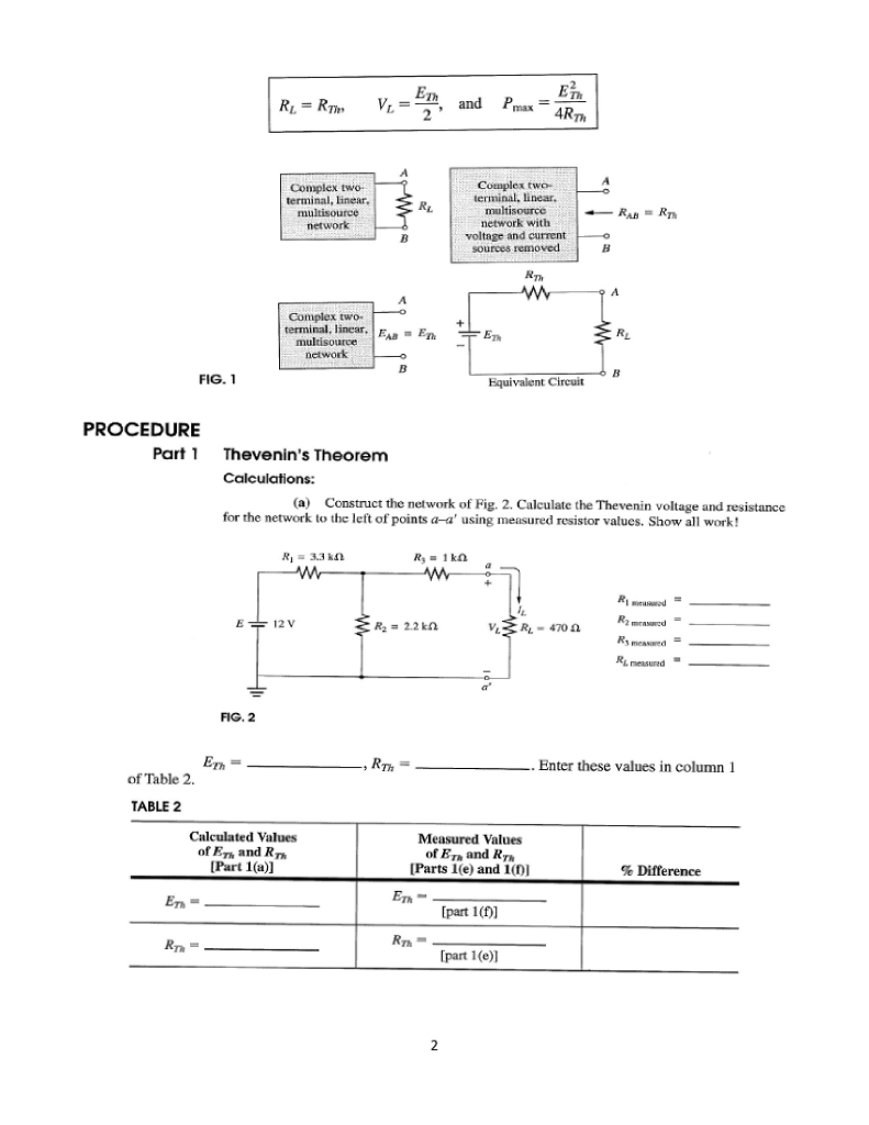 Solved Name: Date: Course and Section: Instructor: Thevenin | Chegg.com