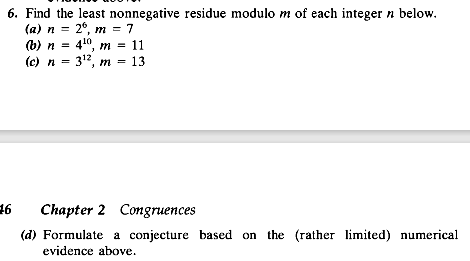 Solved Find the least nonnegative residue modulo m of | Chegg.com