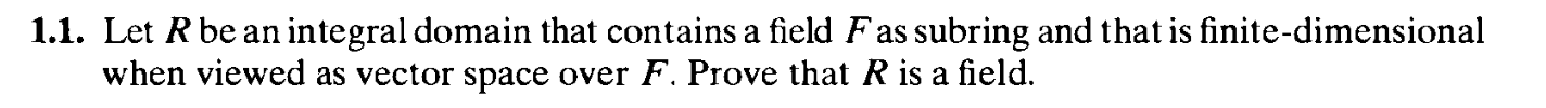 Solved 1.1. Let R be an integral domain that contains a | Chegg.com