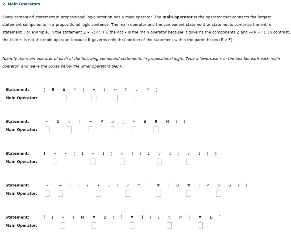 Solved 2 Main Operators Every Compound Statement In Chegg
