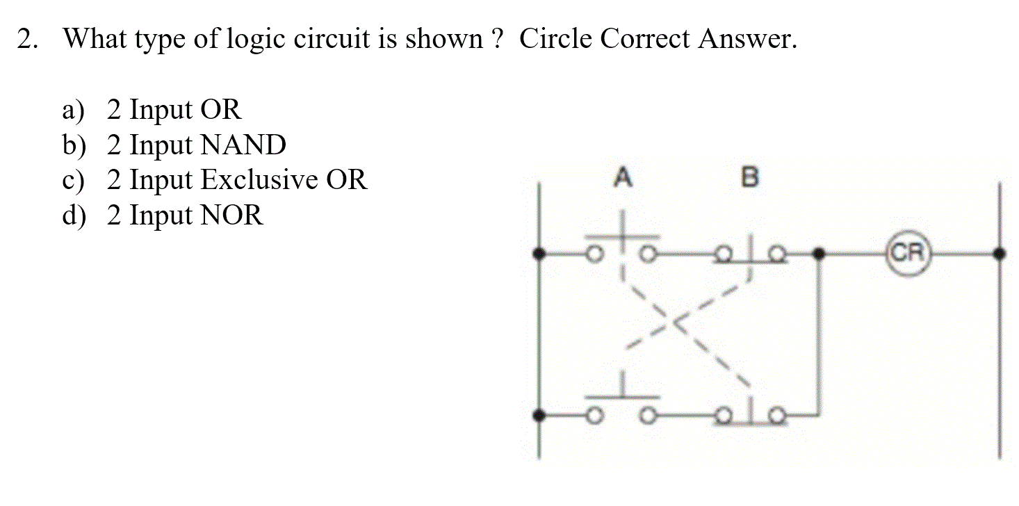 Solved 2. What type of logic circuit is shown ? Circle | Chegg.com